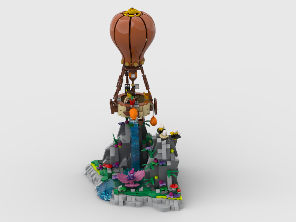 Lego Moc Air Balloon Diorama By Gabizon Rebrickable Build With Lego