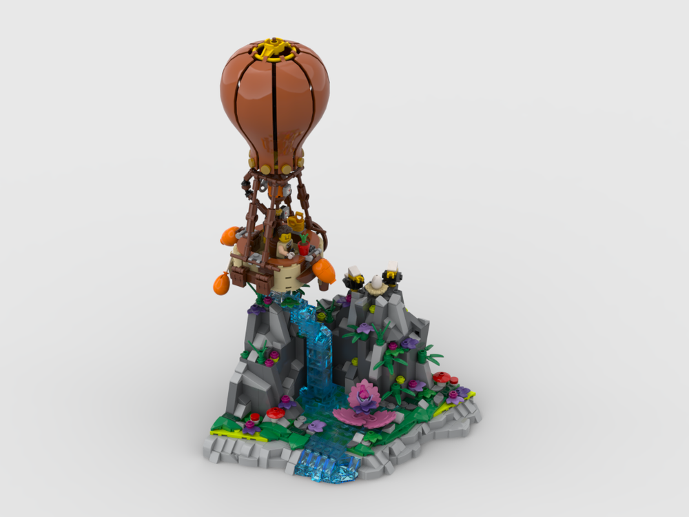 Lego Moc Air Balloon Diorama By Gabizon Rebrickable Build With Lego