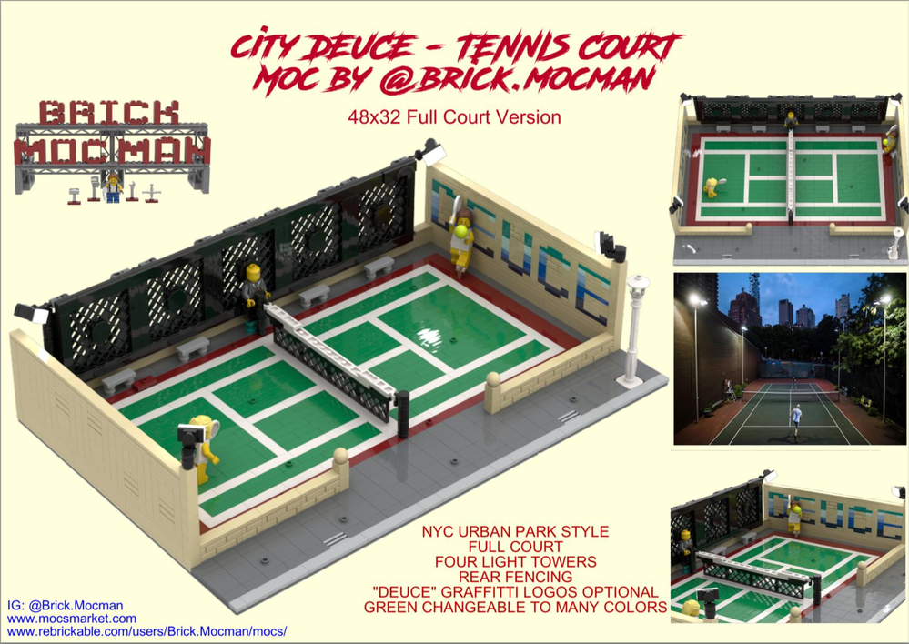 LEGO MOC City Deuce - Full Court Tennis - 48x32 Baseplate by Brick ...