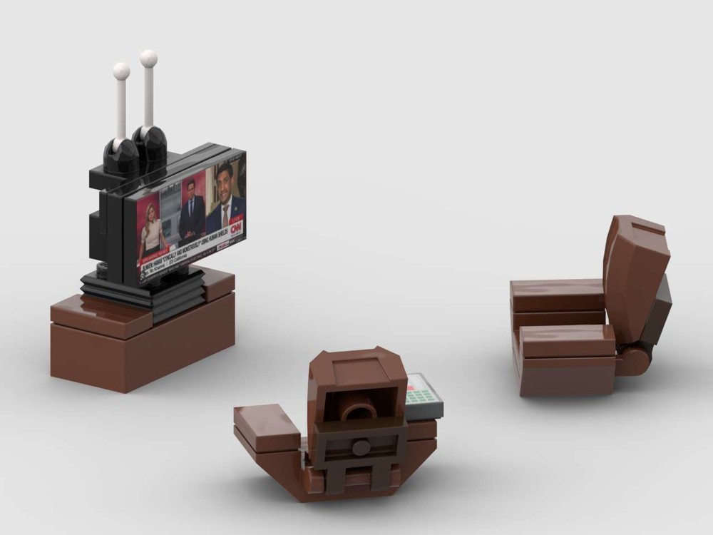 LEGO MOC Small Living Room with TV by MarkMOC71 | Rebrickable - Build ...