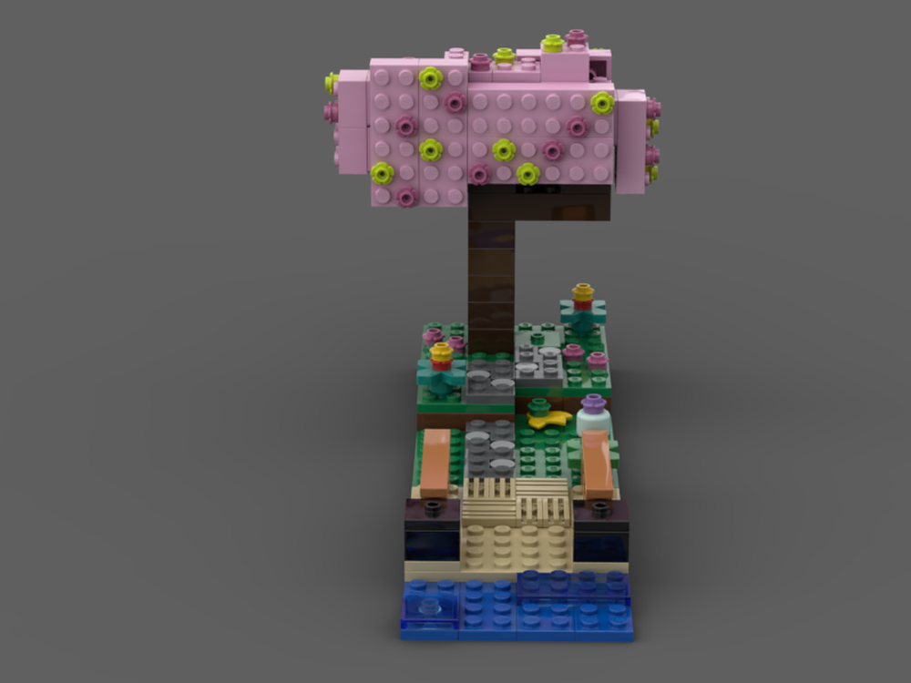 Lego Moc Minecraft Cherry Tree Dock By Maxbooncito Rebrickable