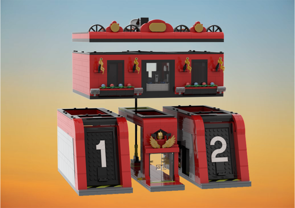Lego Moc Fire Station By Jota Herr Bricks Rebrickable Build With Lego