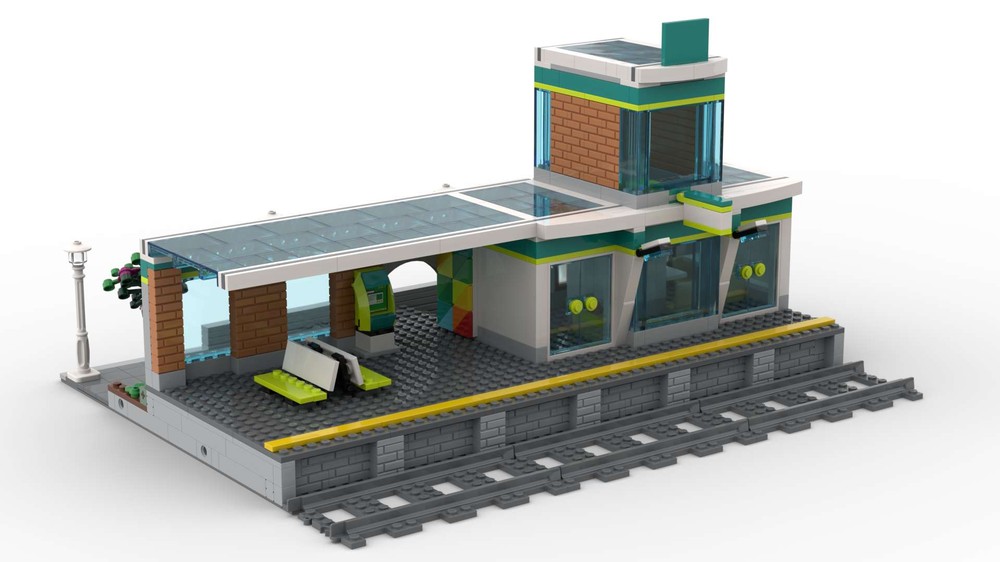 LEGO MOC Modular Train station by MexWhite | Rebrickable - Build with LEGO