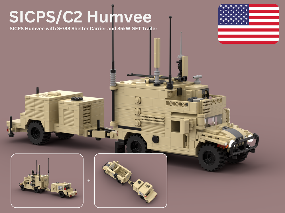 LEGO MOC SICPS/C2 Humvee and Trailer | US Army Shelter Carrier HMMWV ...