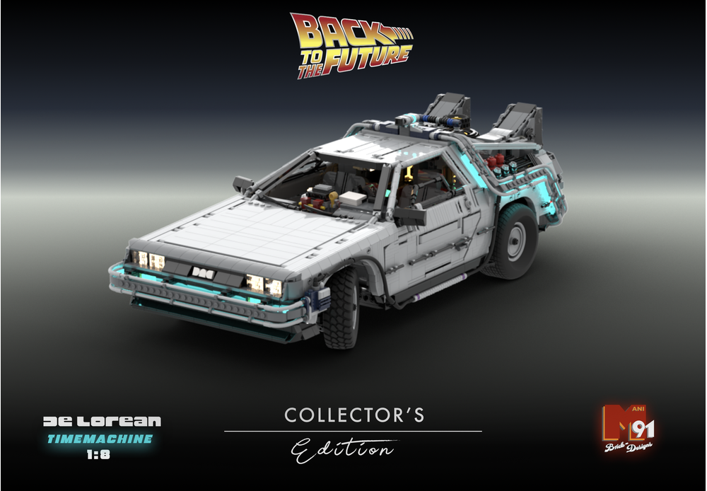 LEGO MOC 1:8 Collectors Edition Back to the Future DeLorean Timemachine ...