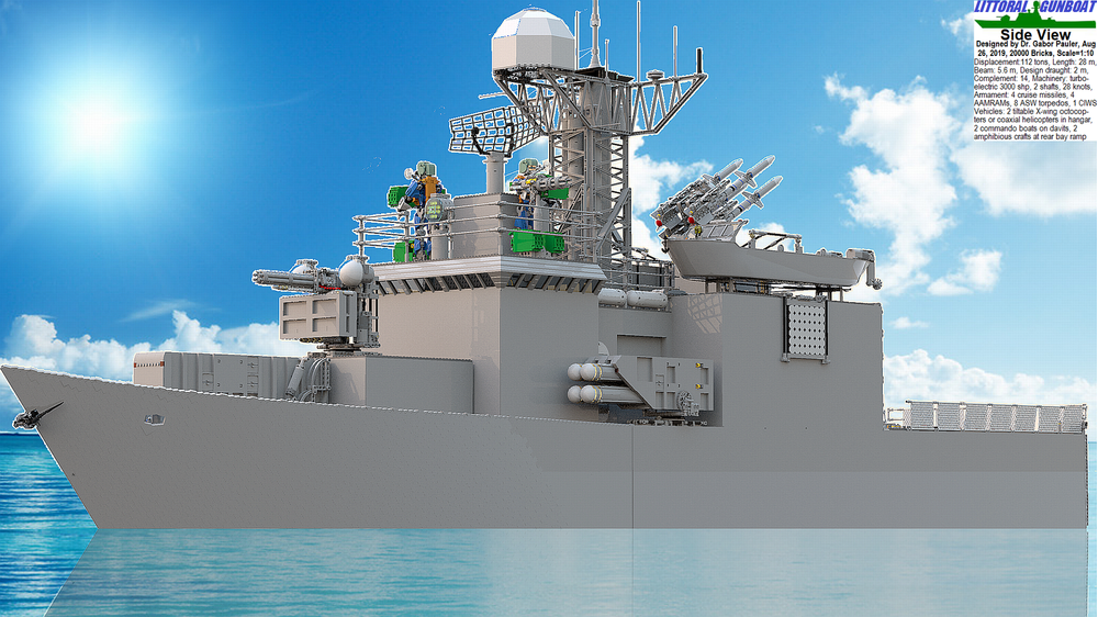 Lego Moc Large Scale Littoral Gunboat By Gjpauler Rebrickable Build