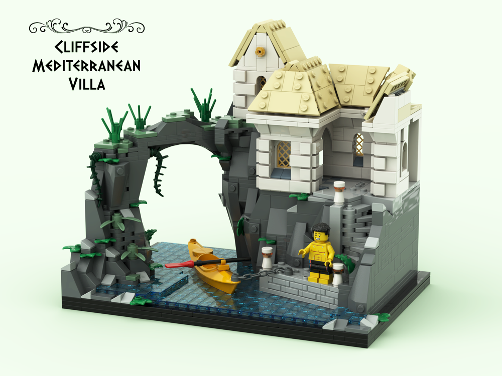 LEGO MOC Cliffside Mediterranean Villa by StarvedMonkey | Rebrickable ...