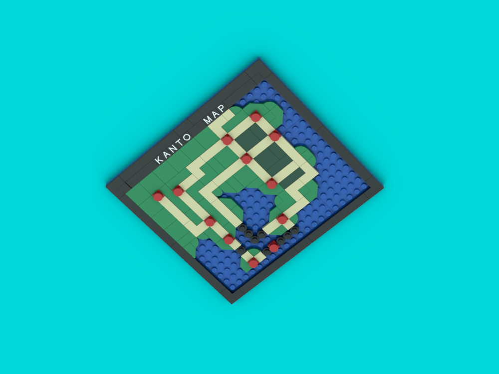 Lego Moc Pokemon Kanto Map Gbc Style By Pokemondev Rebrickable