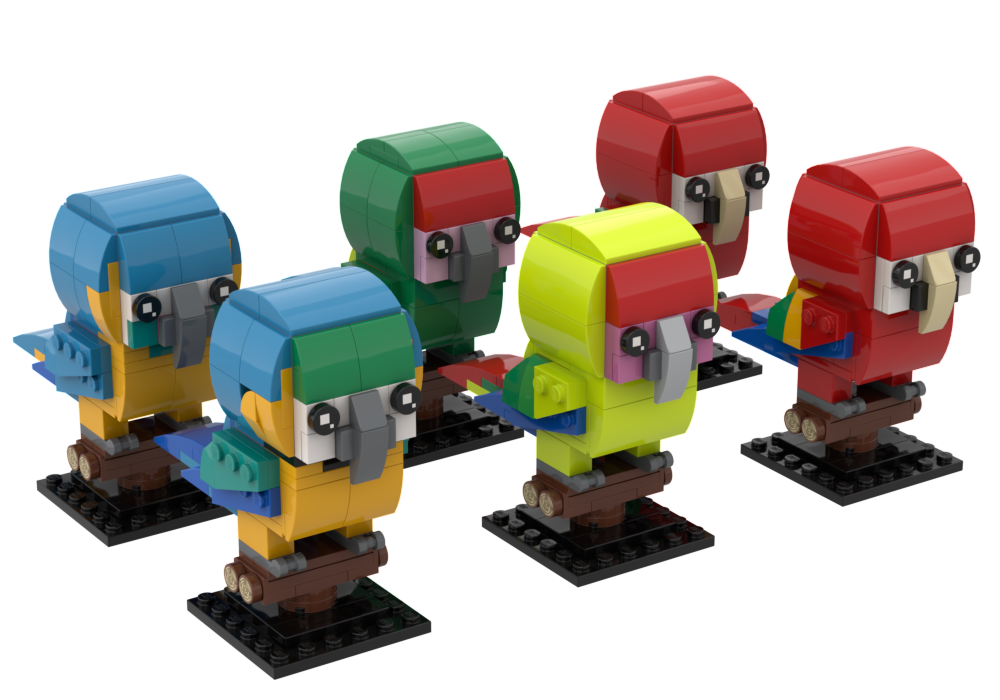 LEGO MOC Macaw Birdheadz Pack (Ara genus) by OrchardBuilds ...