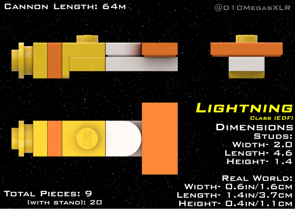 LEGO MOC Lightning Class (EDF) by D10MegasXLR | Rebrickable - Build ...