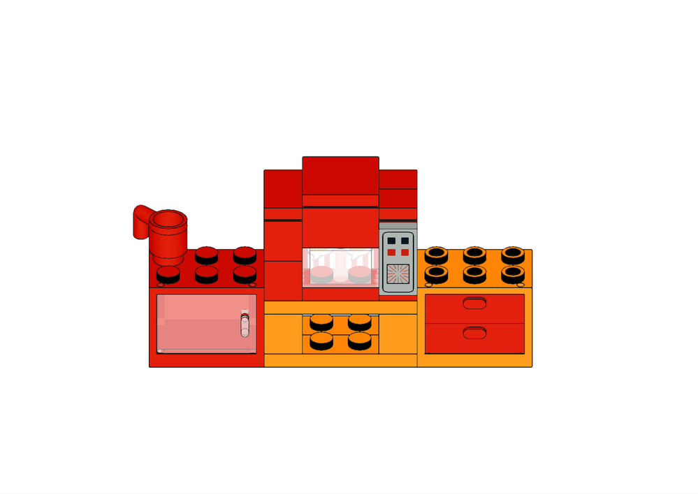 LEGO MOC microwave on a table with drawers by Geewcmx | Rebrickable ...