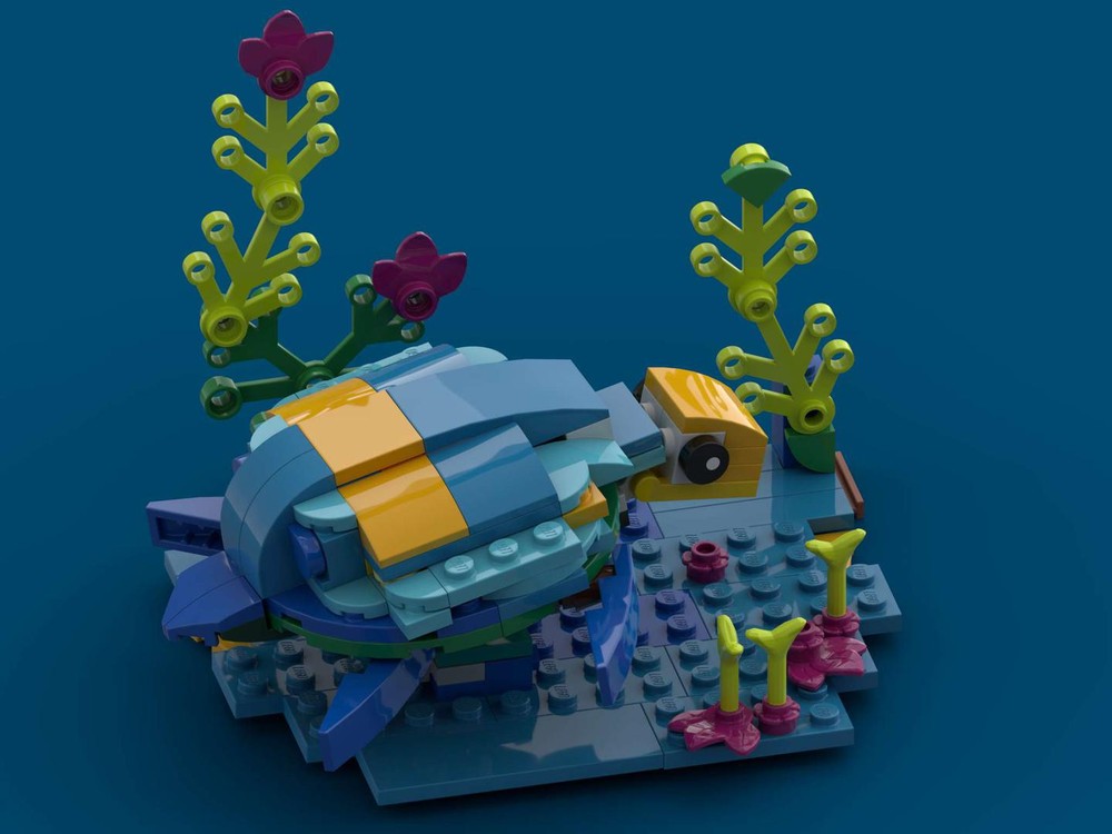 LEGO MOC Blue Turtle by Niouls | Rebrickable - Build with LEGO