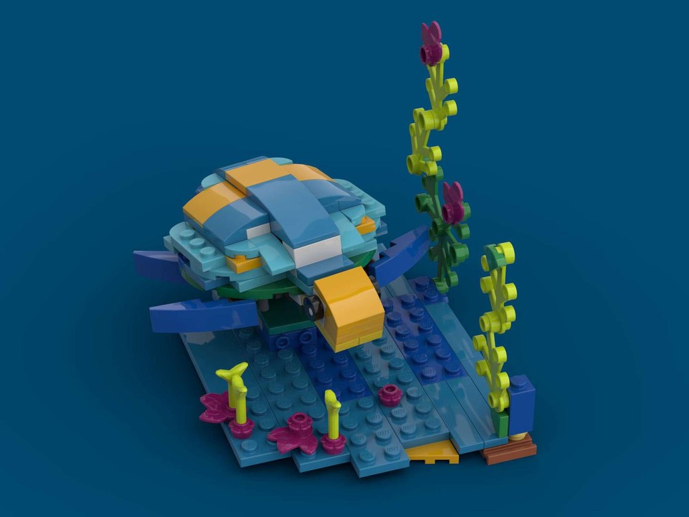 LEGO MOC Blue Turtle by Niouls | Rebrickable - Build with LEGO