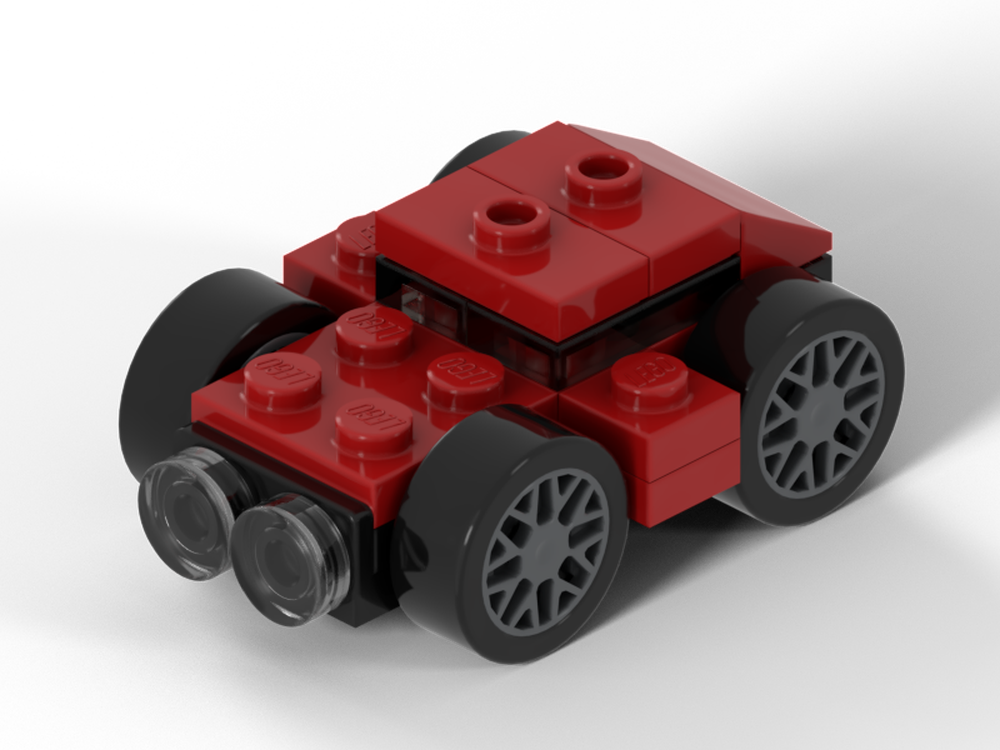 LEGO MOC Smallest drivable Family Car (red) with rubber tyres by Matle ...