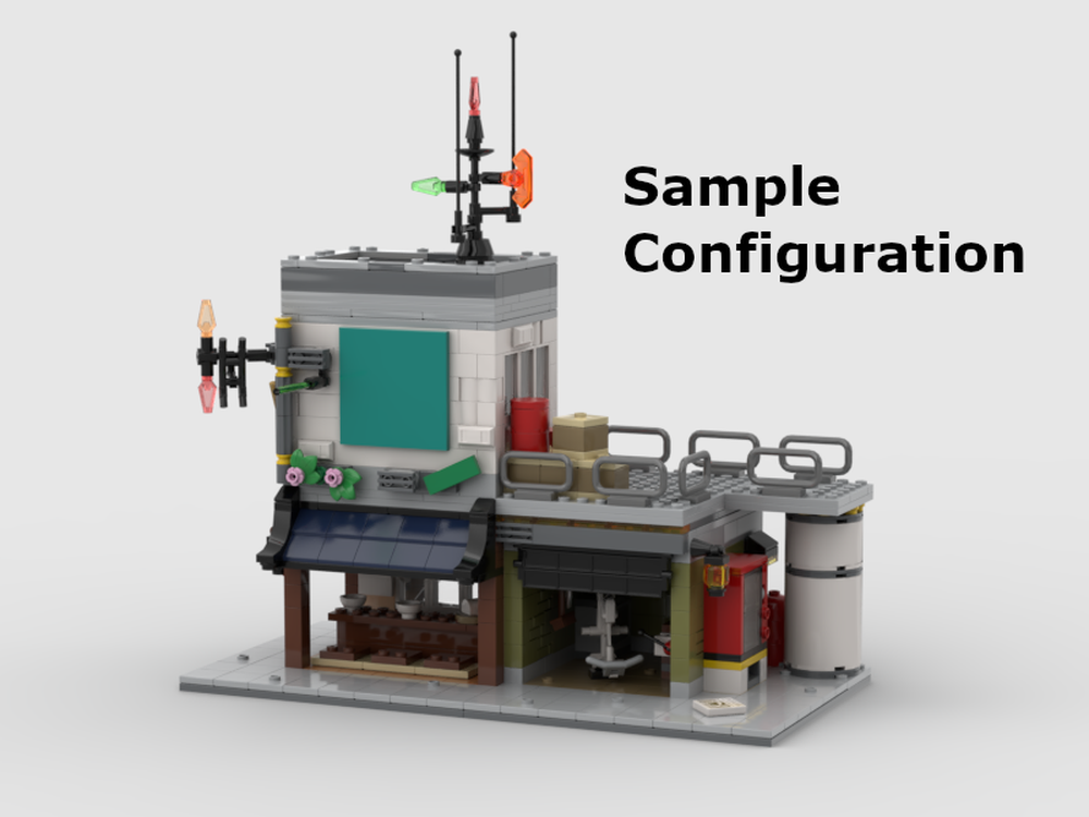 Lego Moc Modular Cyberpunk City Repair Shop By Konfu2ius
