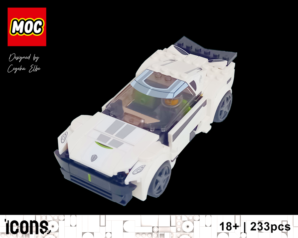 LEGO MOC White sport car by Cegeha Elbe | Rebrickable - Build with LEGO
