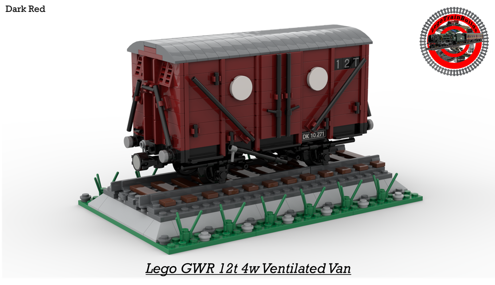 LEGO MOC (Dark Red) GWR 12T 4w Ventilated Van (8w) by FatalTrainBuilds ...