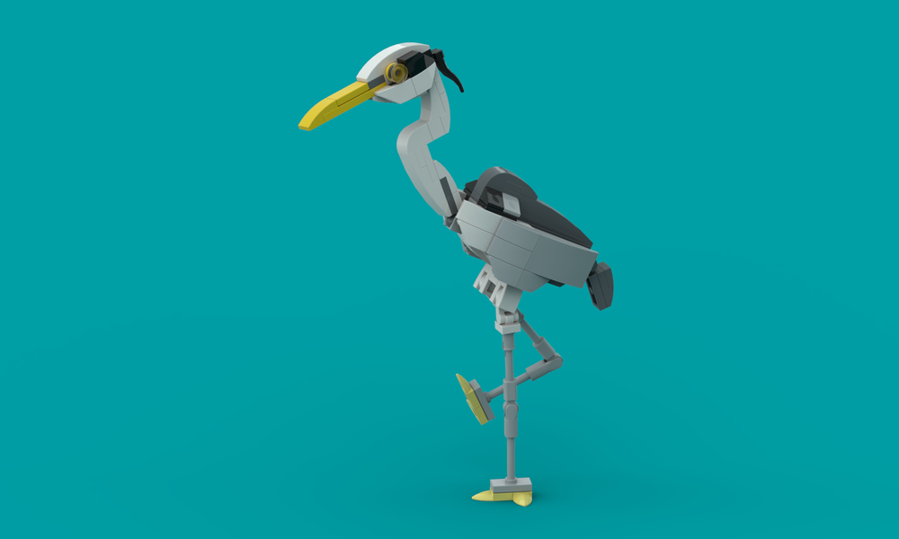 LEGO MOC Gray heron (Ardea cinerea) - Posable and elegant by ...