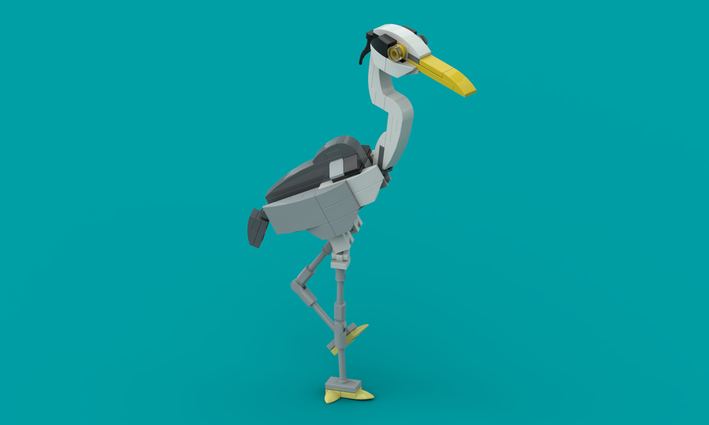 LEGO MOC Gray heron (Ardea cinerea) - Posable and elegant by ...