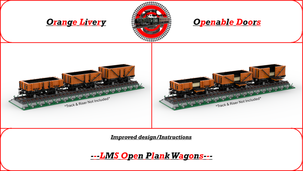 LEGO MOC (Orange) LMS Open Plank Wagons (8w) by FatalTrainBuilds ...