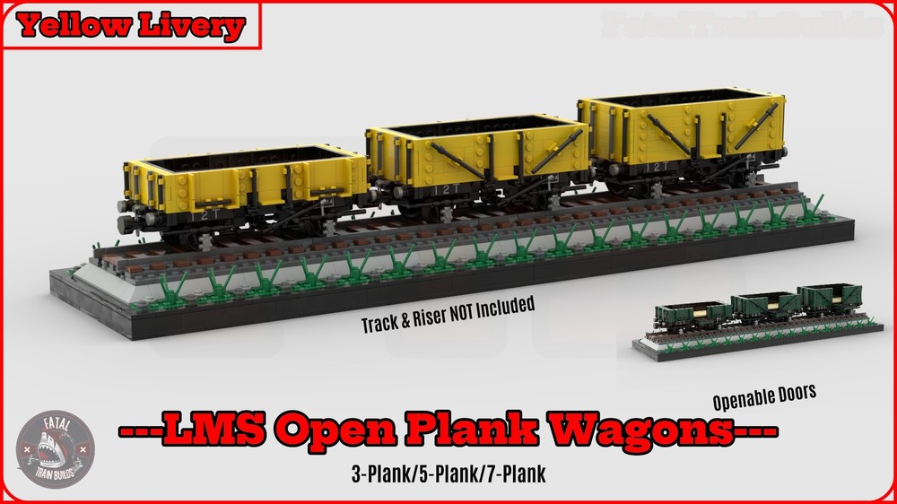 LEGO MOC Lego LMS 12T 3/5/7 Plank Open Wagons (1:48 Scale) (Yellow) by ...