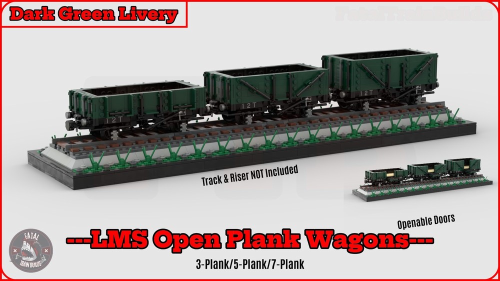 LEGO MOC (Dark Green) LMS Open Plank Wagons (8w) by FatalTrainBuilds ...
