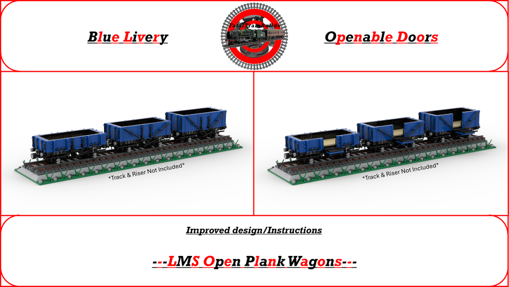 LEGO MOC (Blue) LMS Open Plank Wagons (8w) by FatalTrainBuilds ...