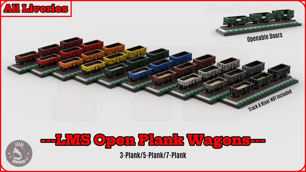 LEGO MOC (PACK) LMS Open Plank Wagons (8w) by FatalTrainBuilds ...
