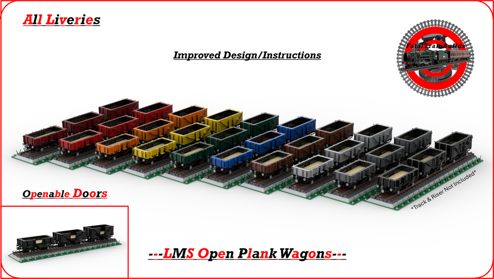 LEGO MOC (PACK) LMS Open Plank Wagons (8w) by FatalTrainBuilds ...