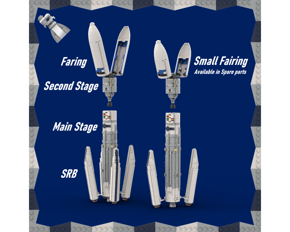 Lego Moc Ariane 6 Saturn V Scale By Raptor Bricks Rebrickable