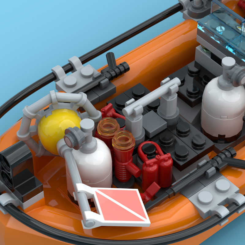 LEGO MOC Divers Zodiac Boat by Wacky | Rebrickable - Build with LEGO