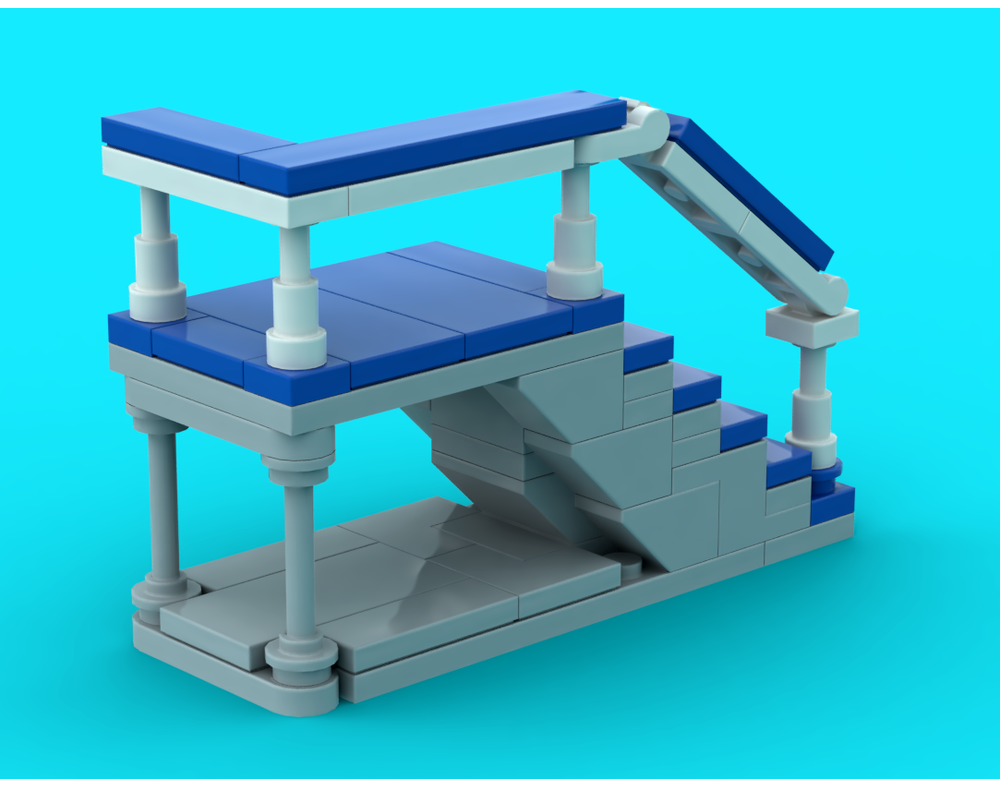 Lego Moc Stairs With A Platform By Mshenn Rebrickable Build With Lego