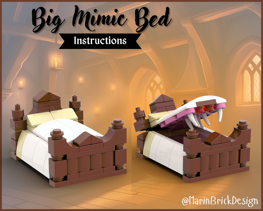 LEGO MOC Lego Big Mimic Bed - Lego Medieval Fantasy DnD Inn scenery ...