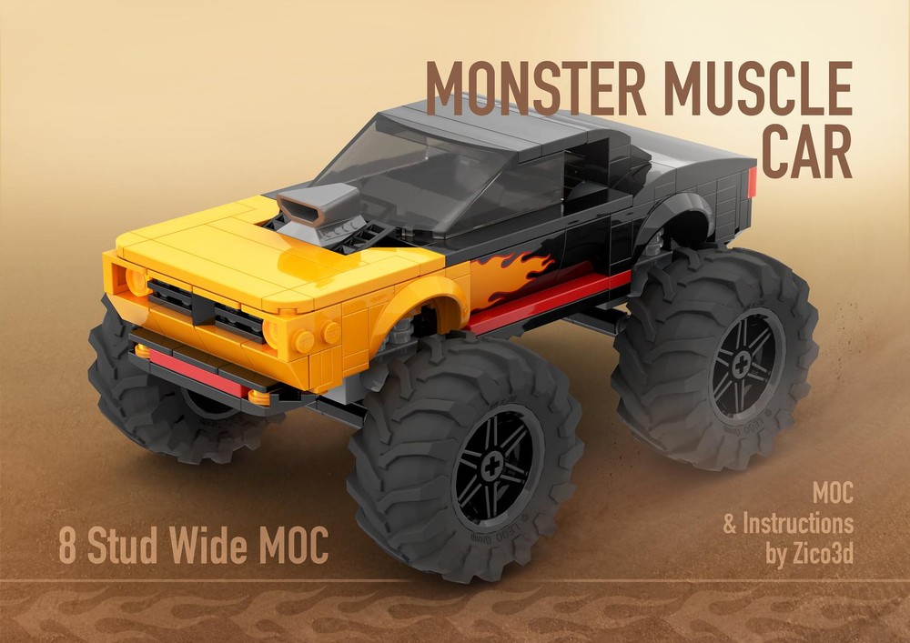 LEGO MOC 8 Stud - Monster Muscle Car by Zico3d | Rebrickable - Build ...