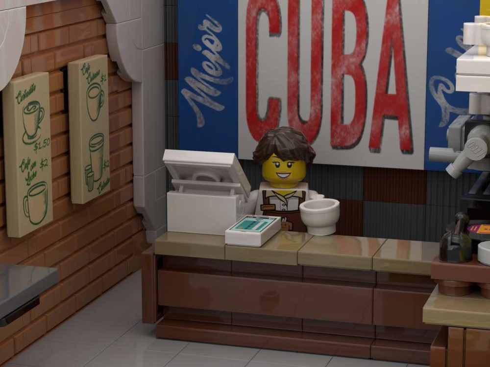 LEGO MOC Cafe Cubano - Coffee Shop and Apartment Modular with Rooftop ...