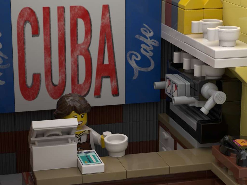 LEGO MOC Cafe Cubano - Coffee Shop and Apartment Modular with Rooftop ...