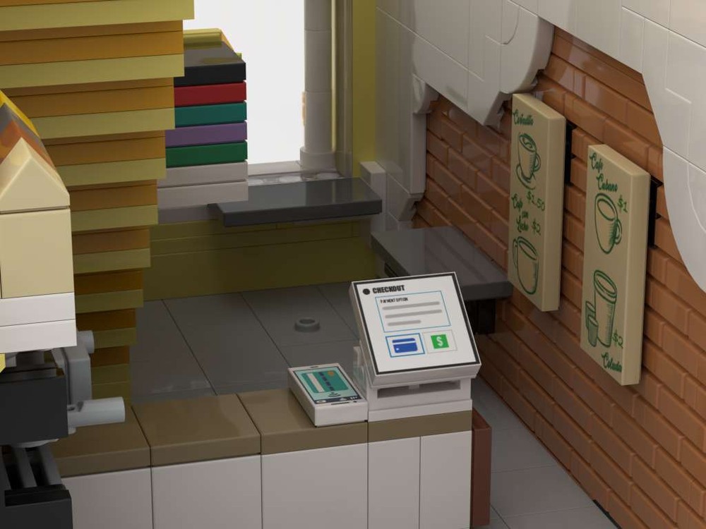 LEGO MOC Cafe Cubano - Coffee Shop and Apartment Modular with Rooftop ...