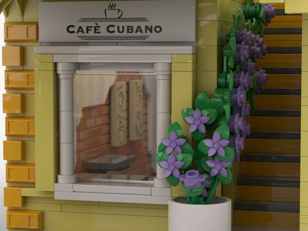 LEGO MOC Cafe Cubano - Coffee Shop and Apartment Modular with Rooftop ...
