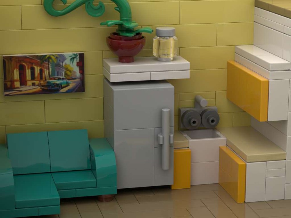 LEGO MOC Cafe Cubano - Coffee Shop and Apartment Modular with Rooftop ...