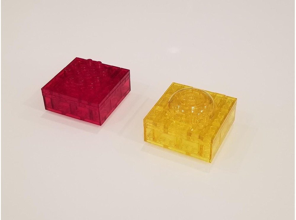 LEGO MOC Upscaled trans-plate 1x1 (red & yellow) by Briquoleur ...