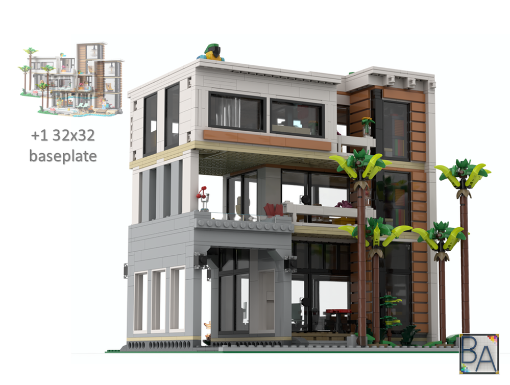 LEGO MOC-190909 Modern House XL by Brick Artisan | Rebrickable - Build ...