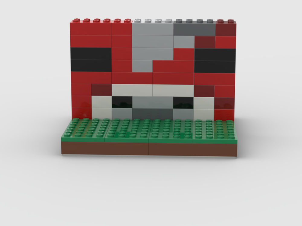 LEGO MOC Minecraft Mooshroom face by brick_bro | Rebrickable - Build ...