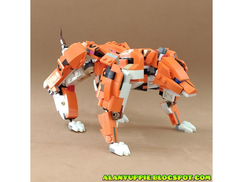 Lego Moc Transformer Tiger Using Creator Set 31129 Majestic Tiger By