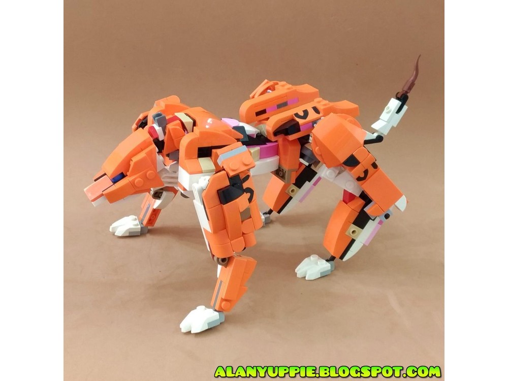 Lego Moc Transformer Tiger Using Creator Set 31129 Majestic Tiger By