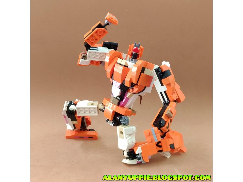 Lego Moc Transformer Tiger Using Creator Set 31129 Majestic Tiger By