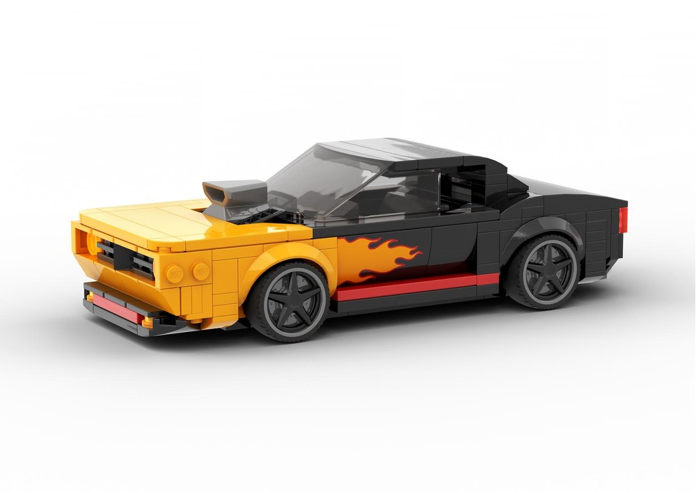 LEGO MOC 8 Stud Flame Muscle Car by Zico3d | Rebrickable - Build with LEGO