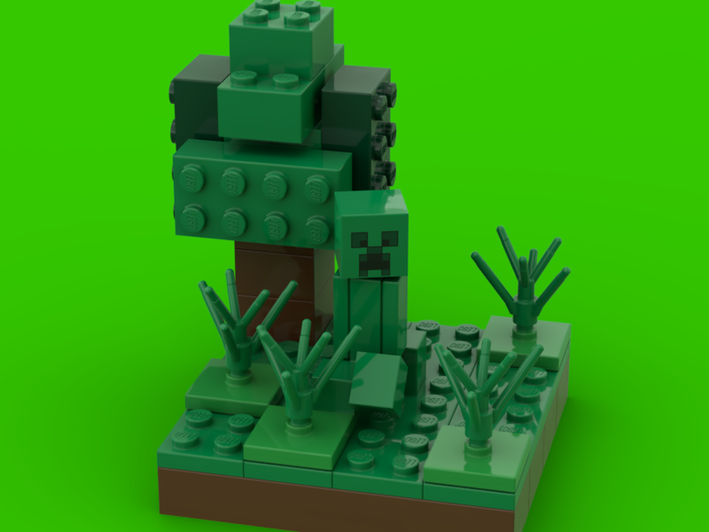 LEGO MOC Minecraft Creeper Stand by BreezeBricks | Rebrickable - Build ...
