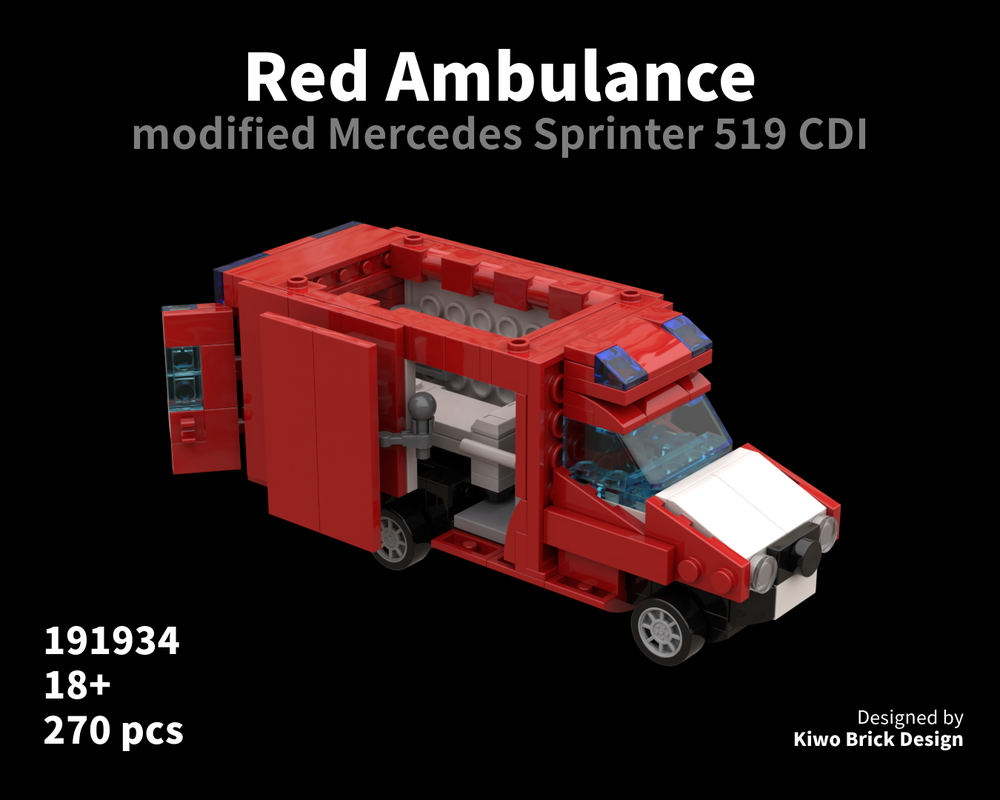LEGO MOC Red Ambulance (modified Mercedes Sprinter 519 CDI) by Kiwo ...