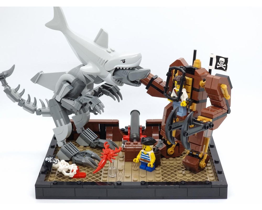 LEGO MOC Pirate Loader Versus Xenoshark Display by edwardpulleyn ...