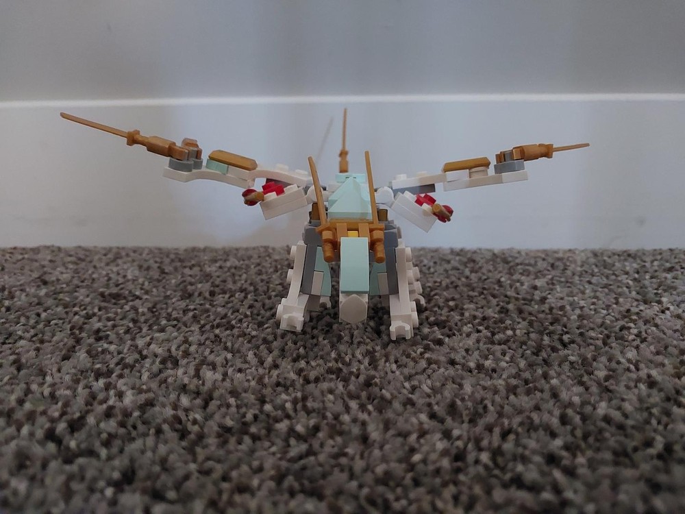 Lego Moc Giant Ice Dragon By Thatguy100 Rebrickable Build With Lego